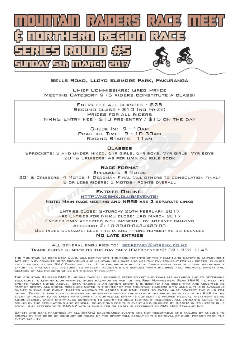 Mountain Raiders Meeting Flyer | BMX Events